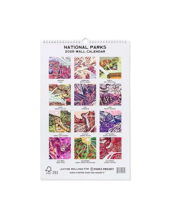 Shop 2026 Parks Project National Parks Calendar Inspired by National Parks